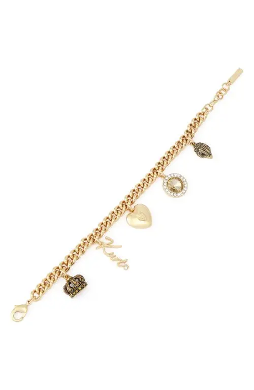 Kurt Geiger Mixed Charm Curb Chain Bracelet