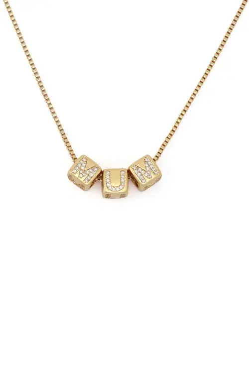 Kurt Geiger Mum Cube Pendant Necklace - Gold