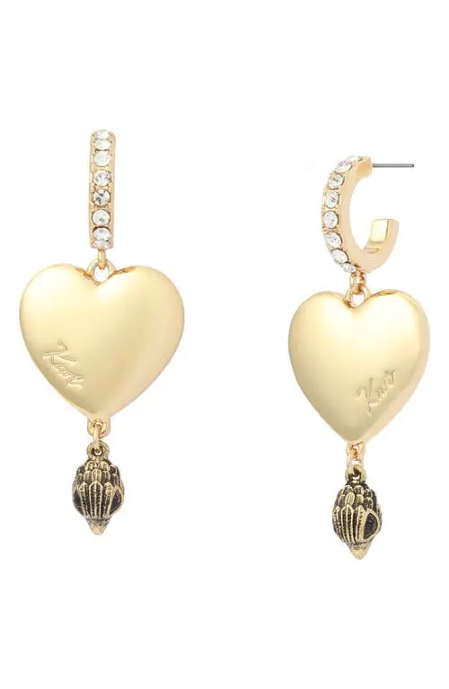 Kurt Geiger Eagle Heart Drop Earrings - Gold