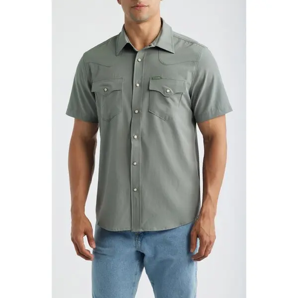 Tecovas Performance Western Short Sleeve Button-up Shirt - Cactus