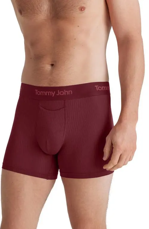 Tommy John Second Skin Luxe Rib 4-inch Boxer Briefs - Cabernet