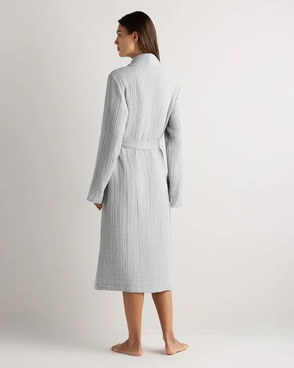 Quince Soft Layered Turkish Cotton Robe - Mist