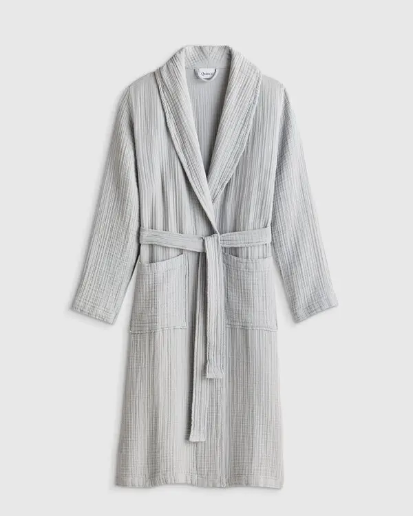 Quince Soft Layered Turkish Cotton Robe - Mist