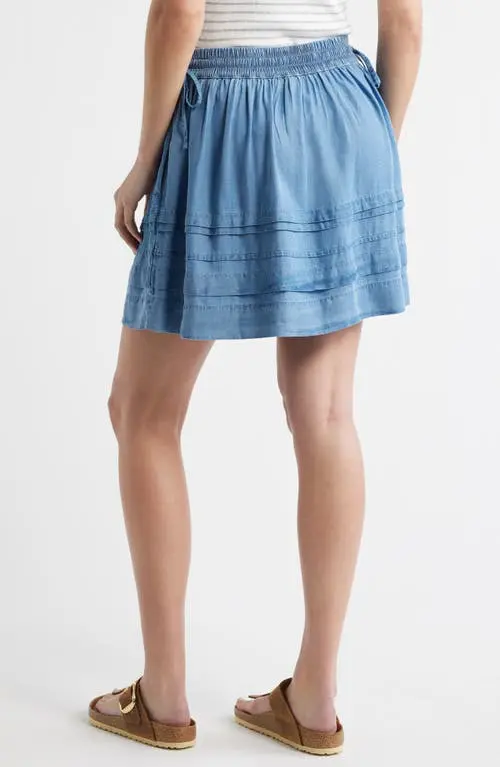 Caslon Chambray Tiered Miniskirt