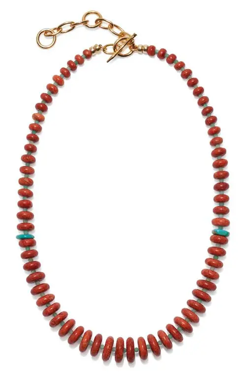 LIZZIE FORTUNATO Paros Beaded Toggle Necklace - Red