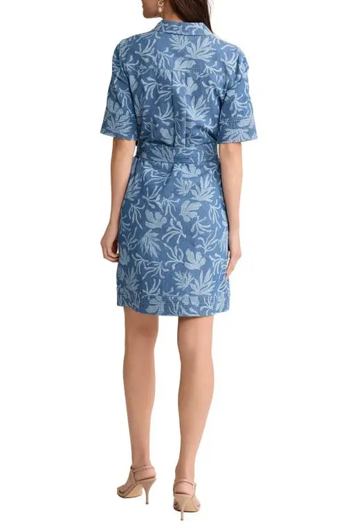Jones New York Printed Denim Shirt Dress