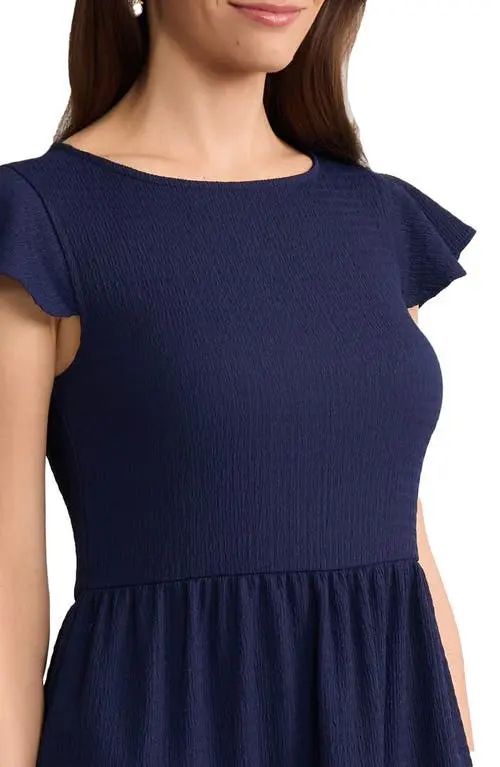 Jones New York Flutter Sleeve Midi Dress