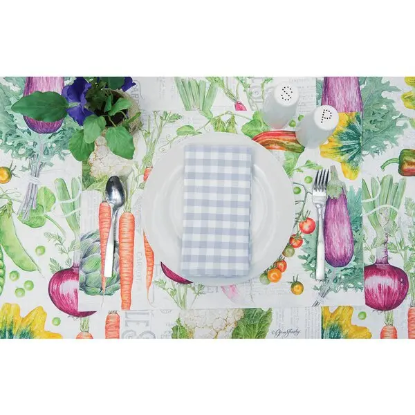 C&F HOME Vegetable Garden Spring Table Topper 54" X 54 - Blue