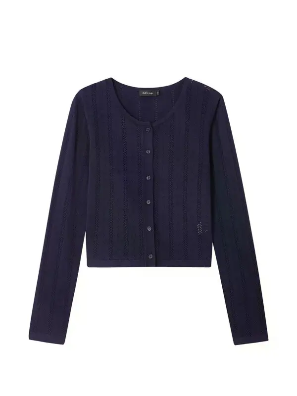 TOUT A COUP Buttoned Knitted Cardigan - Blue