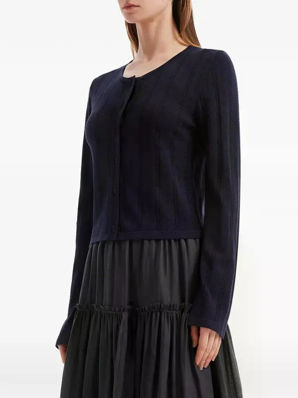 TOUT A COUP Buttoned Knitted Cardigan - Blue