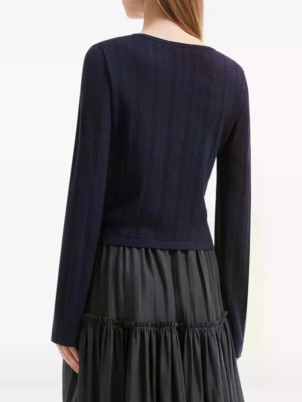 TOUT A COUP Buttoned Knitted Cardigan - Blue