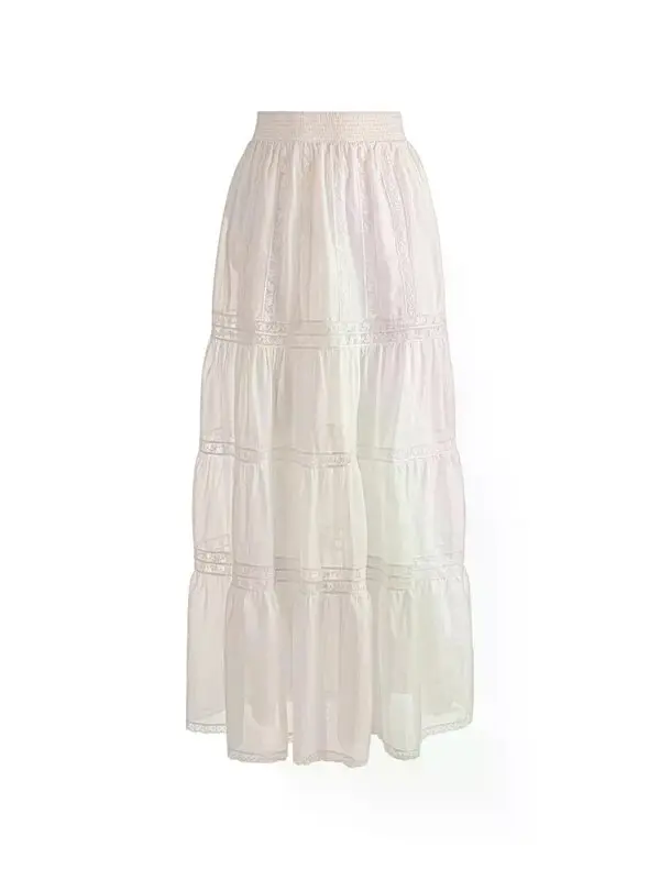 Alice + Olivia Kathryn Lace-trim Maxi Skirt - White