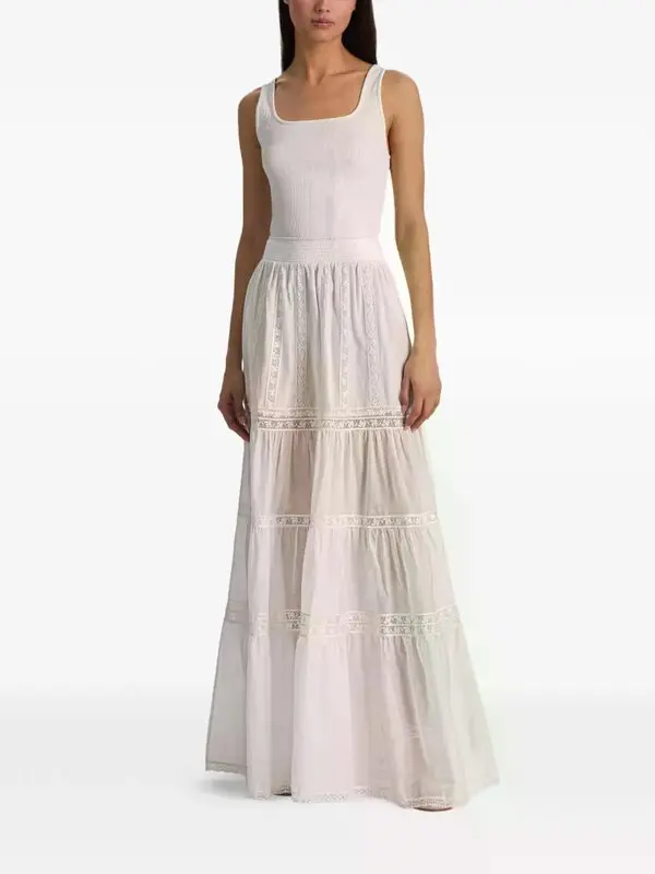 Alice + Olivia Kathryn Lace-trim Maxi Skirt - White