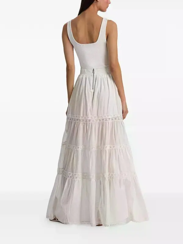 Alice + Olivia Kathryn Lace-trim Maxi Skirt - White