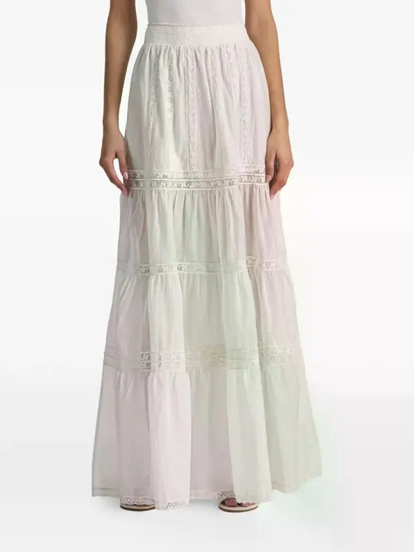 Alice + Olivia Kathryn Lace-trim Maxi Skirt - White
