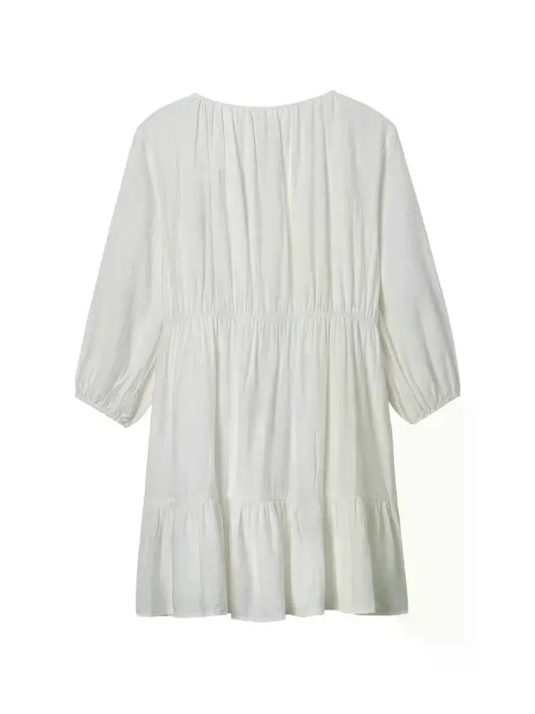 B+AB Beaded Tiered Dress - White
