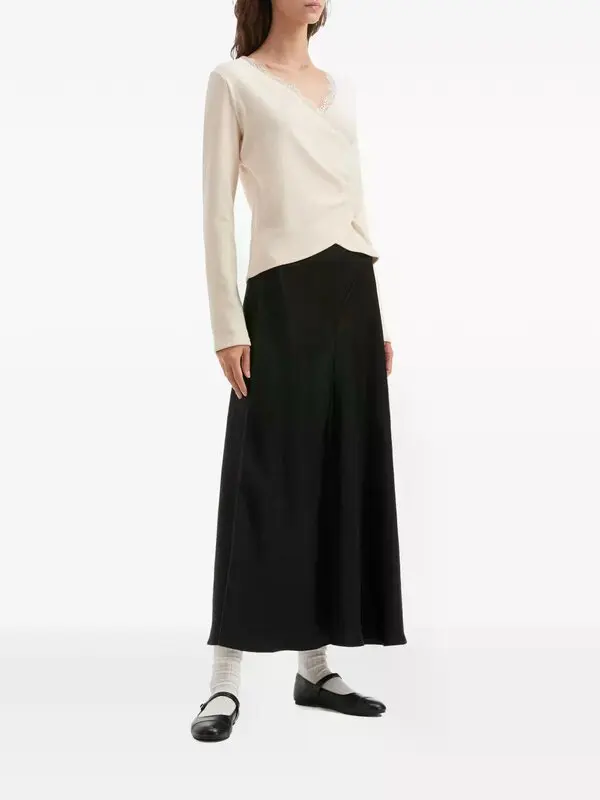 B+AB Textured A-line Midi Skirt