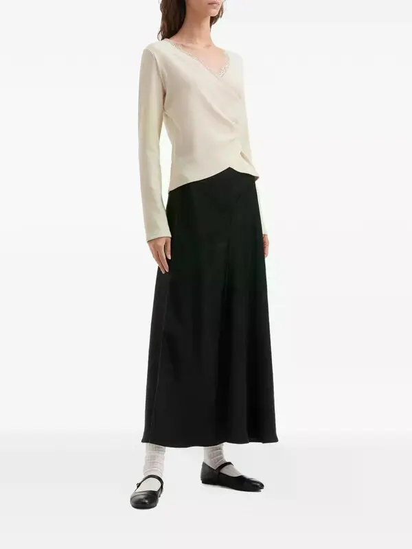 B+AB Lace-trimmed Top - Neutrals