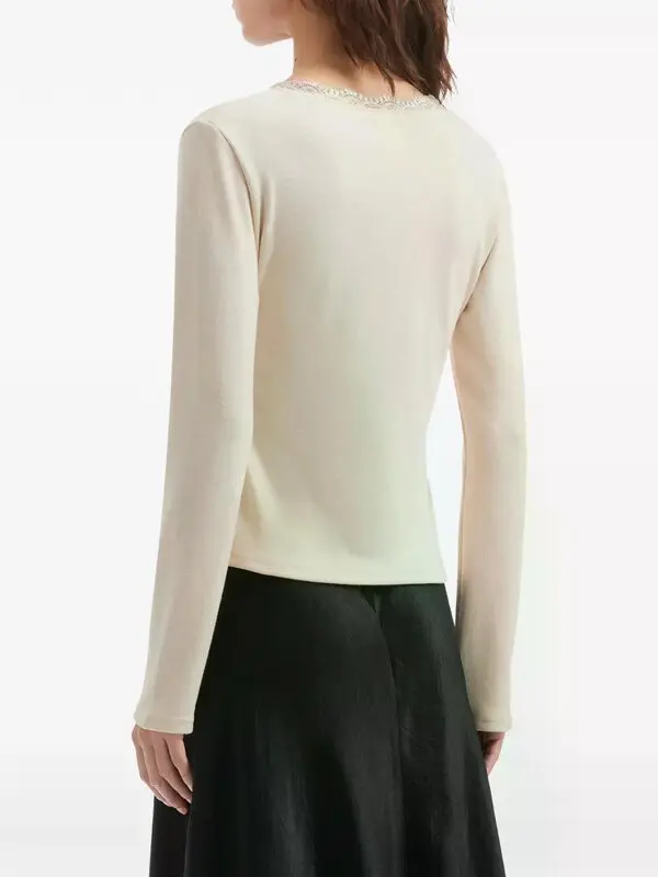 B+AB Lace-trimmed Top - Neutrals