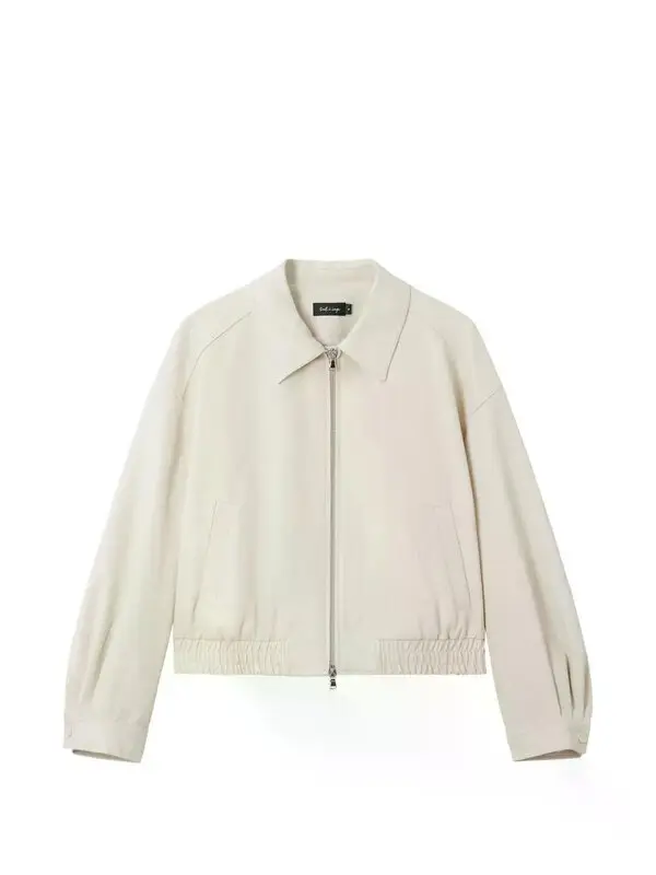 TOUT A COUP Zip-up Collared Bomber Jacket - Neutrals