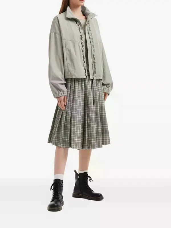 TOUT A COUP Ruffled-trim Zip-up Bomber Jacket