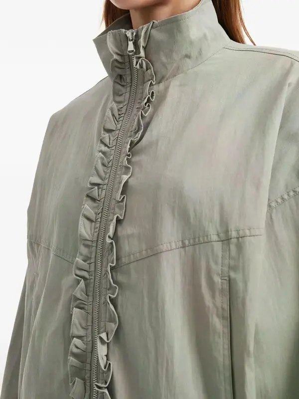 TOUT A COUP Ruffled-trim Zip-up Bomber Jacket