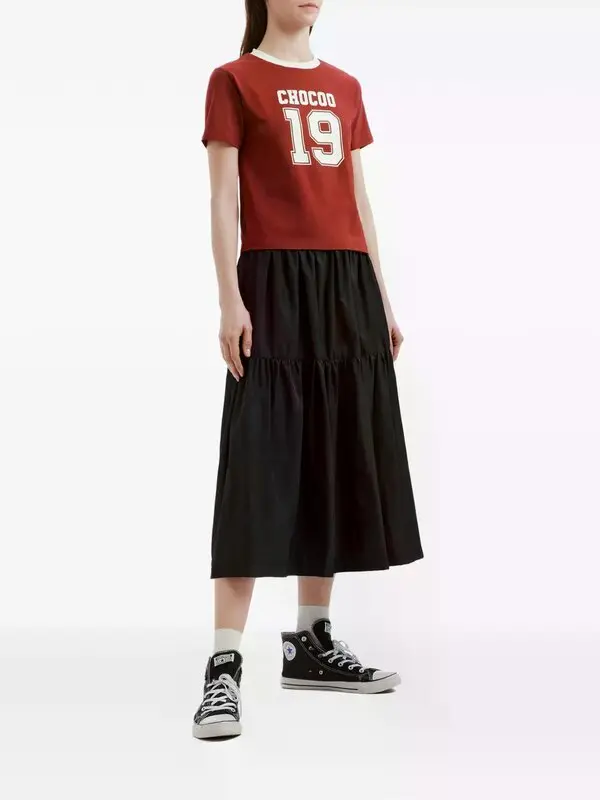 CHOCOOLATE Tiered Skirt - Black