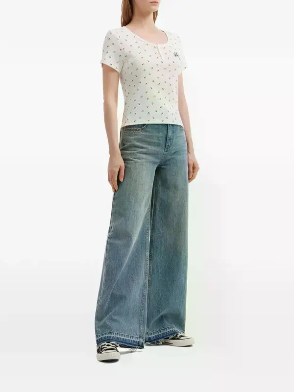 CHOCOOLATE Floral Print T-shirt With Embroidered Detail