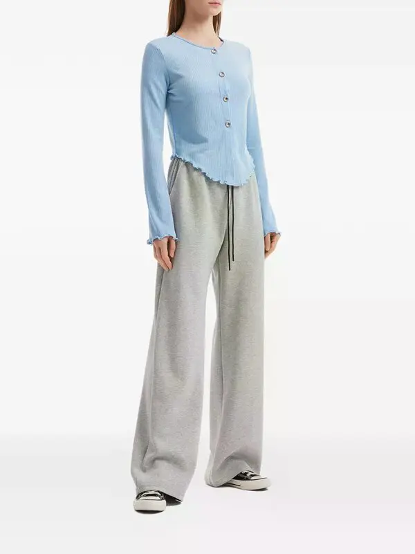 TOUT A COUP Ribbed Knit Cardigan - Blue
