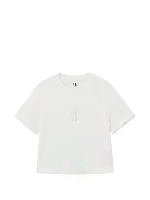 B+AB Rosette Lace-trim T-shirt - White