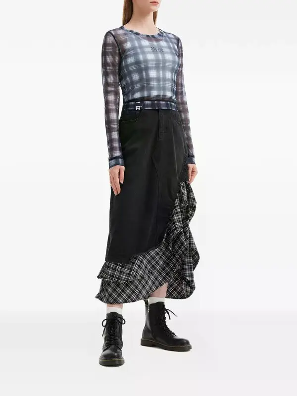 Izzue Plaid Long-sleeved Top