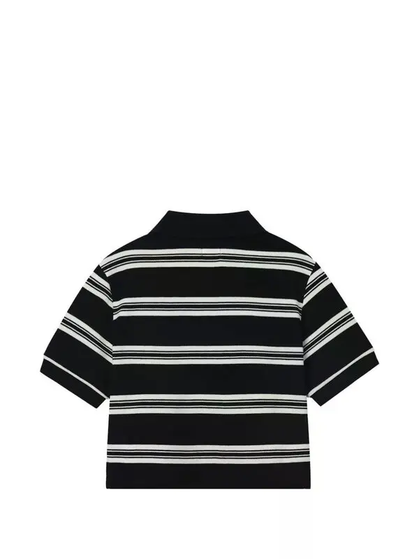 B+AB Striped Polo Top - Black