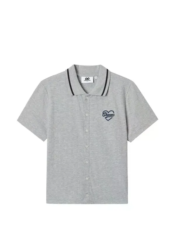 CHOCOOLATE Logo-embroidered Ribbed Shirt - Grey