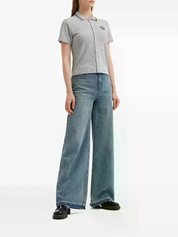 CHOCOOLATE Logo-embroidered Ribbed Shirt - Grey