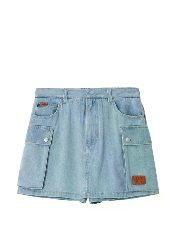 CHOCOOLATE Cargo-pocket Mini Skirt - Blue
