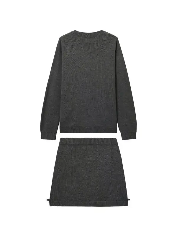 B+AB Knitted Skirt Set With Bow Detailing - Grey