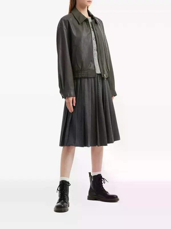 TOUT A COUP Collared Zip-up Bomber Jacket - Grey