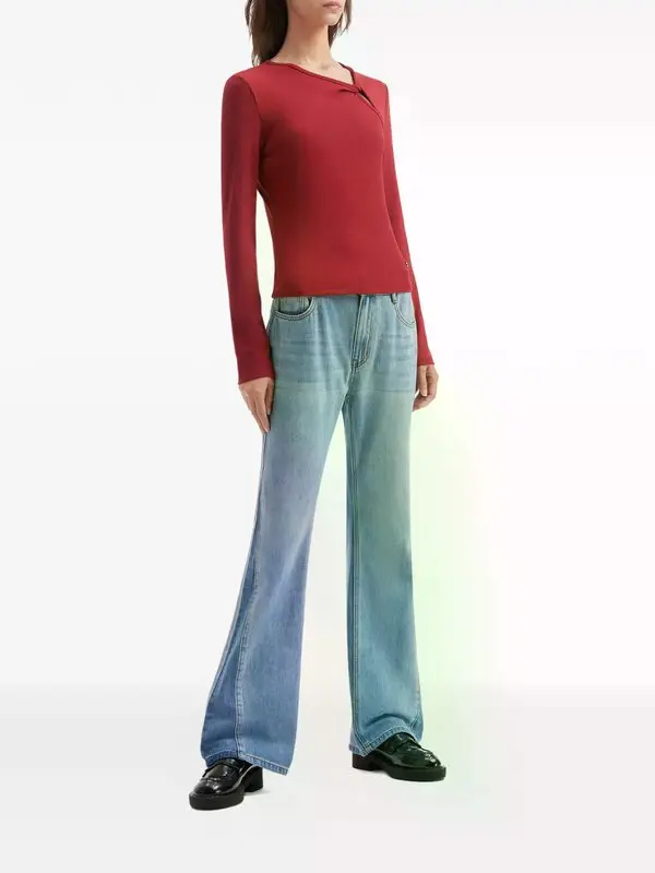 B+AB Knotted Long-sleeve Top - Red