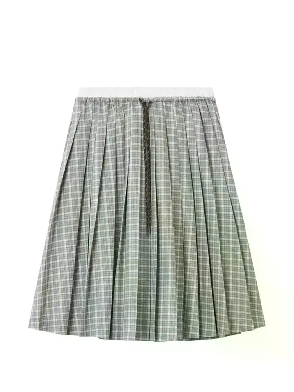 TOUT A COUP Plaid Pleated Midi Skirt