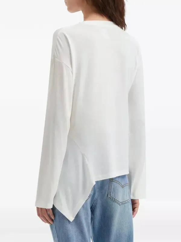 B+AB Asymmetric Knot Top - White
