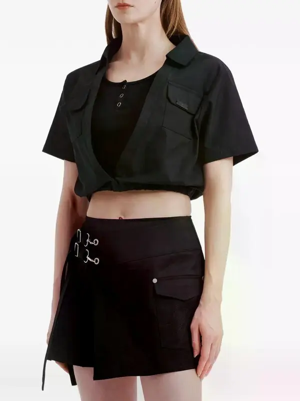 Izzue Patch-pocket Cropped Shirt