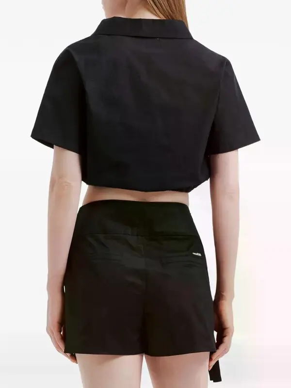Izzue Patch-pocket Cropped Shirt