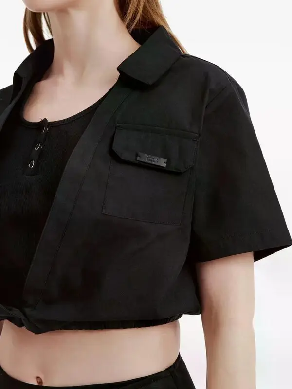Izzue Patch-pocket Cropped Shirt