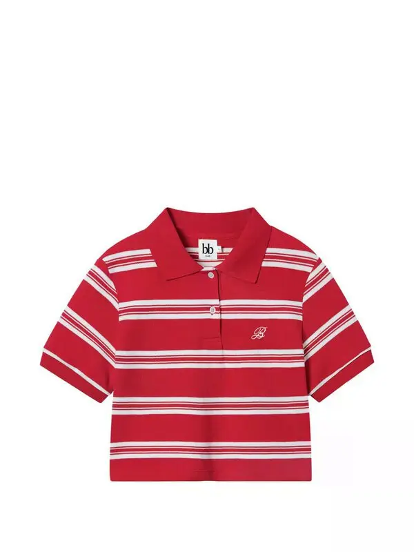 B+AB Striped Polo Top - Red