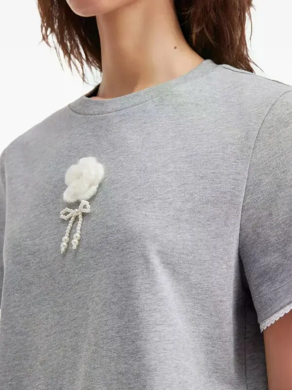 B+AB Flower Lace-trimmed T-shirt