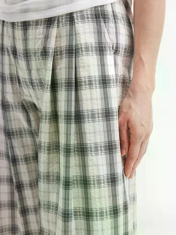 TOUT A COUP Elasticated Waistband Checked Trousers