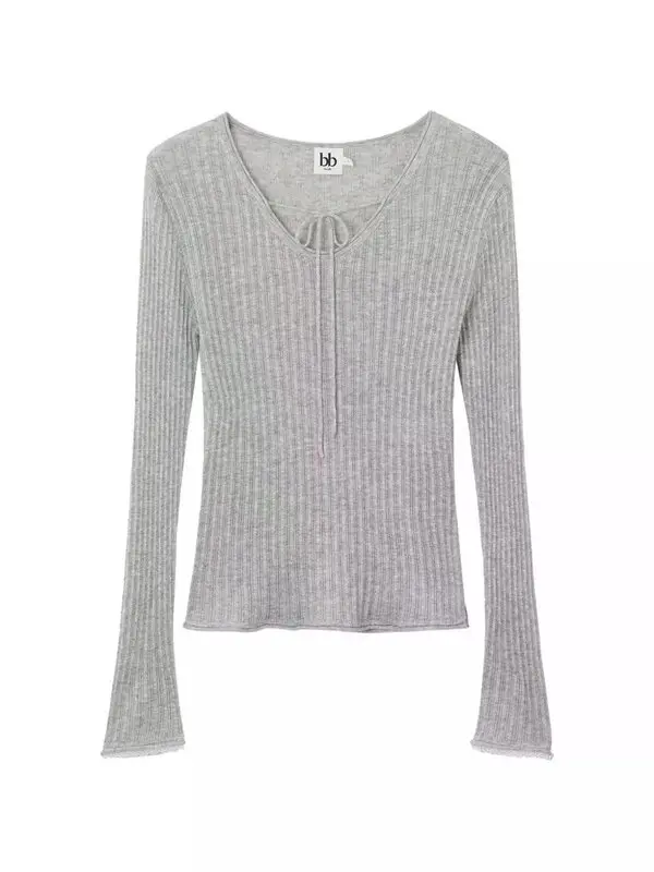 B+AB Ribbed Knit Top - Grey