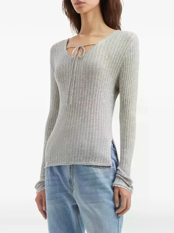 B+AB Ribbed Knit Top - Grey