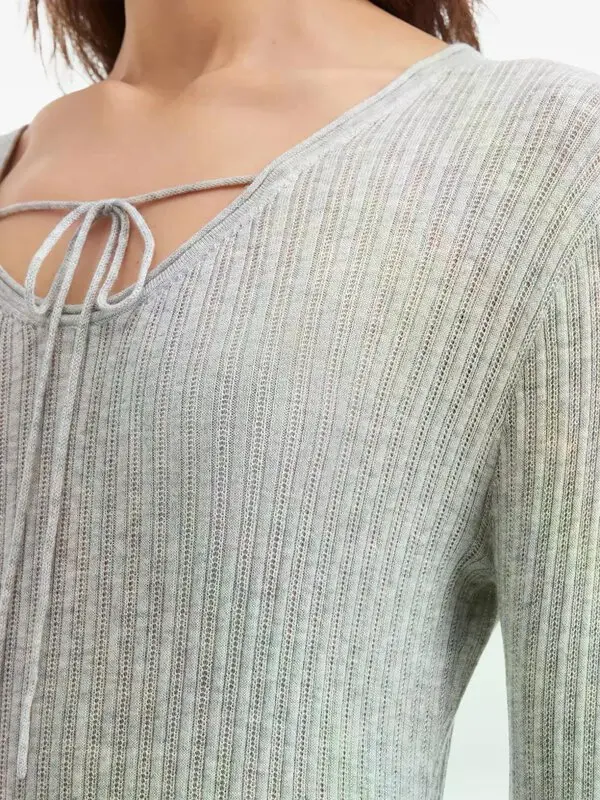 B+AB Ribbed Knit Top - Grey