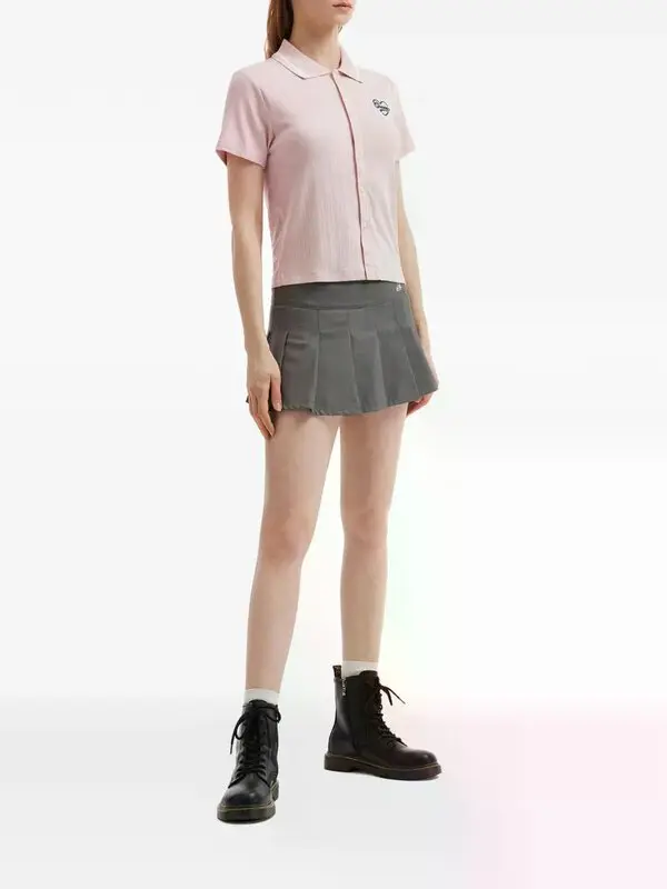CHOCOOLATE Ribbed Button-up Polo Shirt - Pink